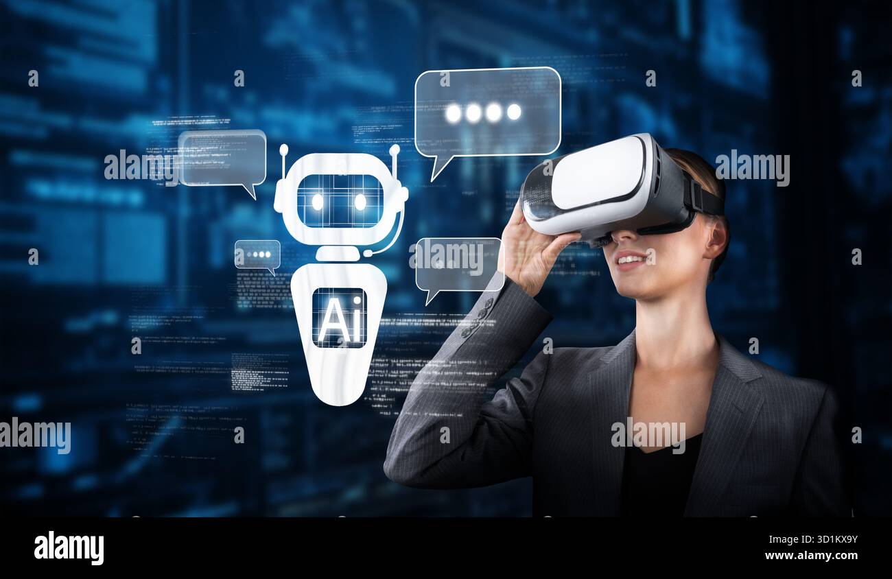 Explore a cutting-edge representation of a virtual assistant powered by ...