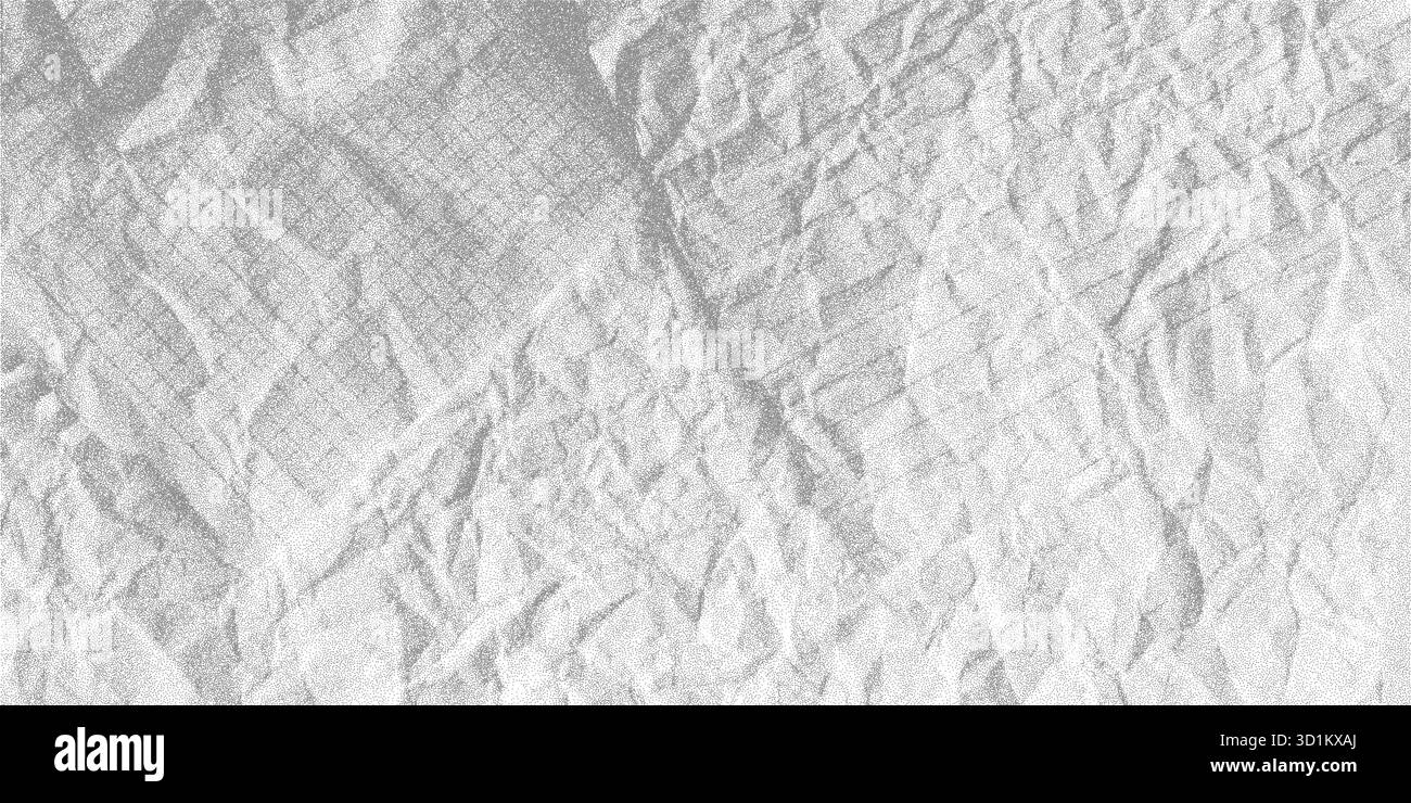 Stippled crumpled paper sheet grunge craft overlay texture with ...