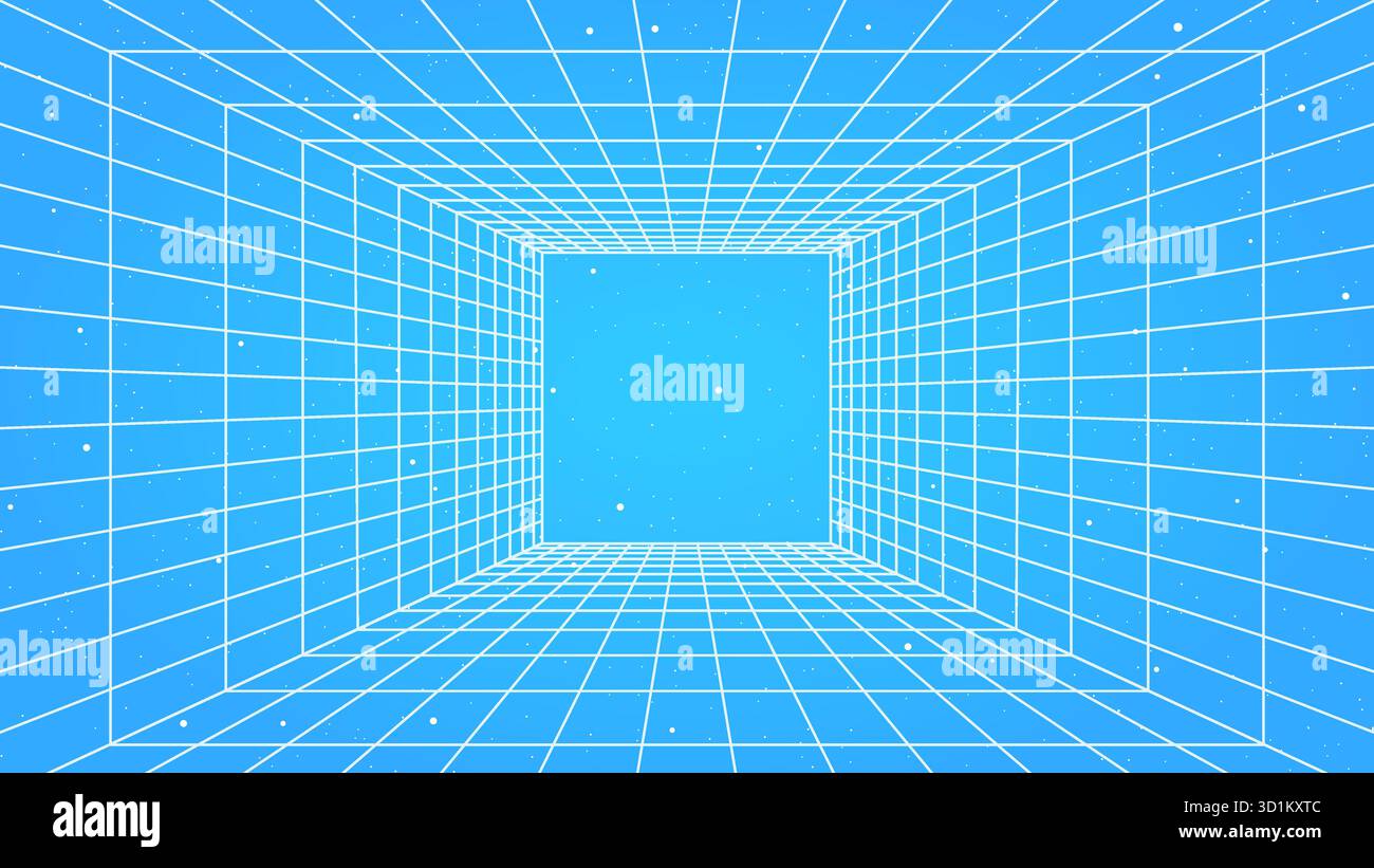 3D wireframe perspective grid room template design vector illustration ...