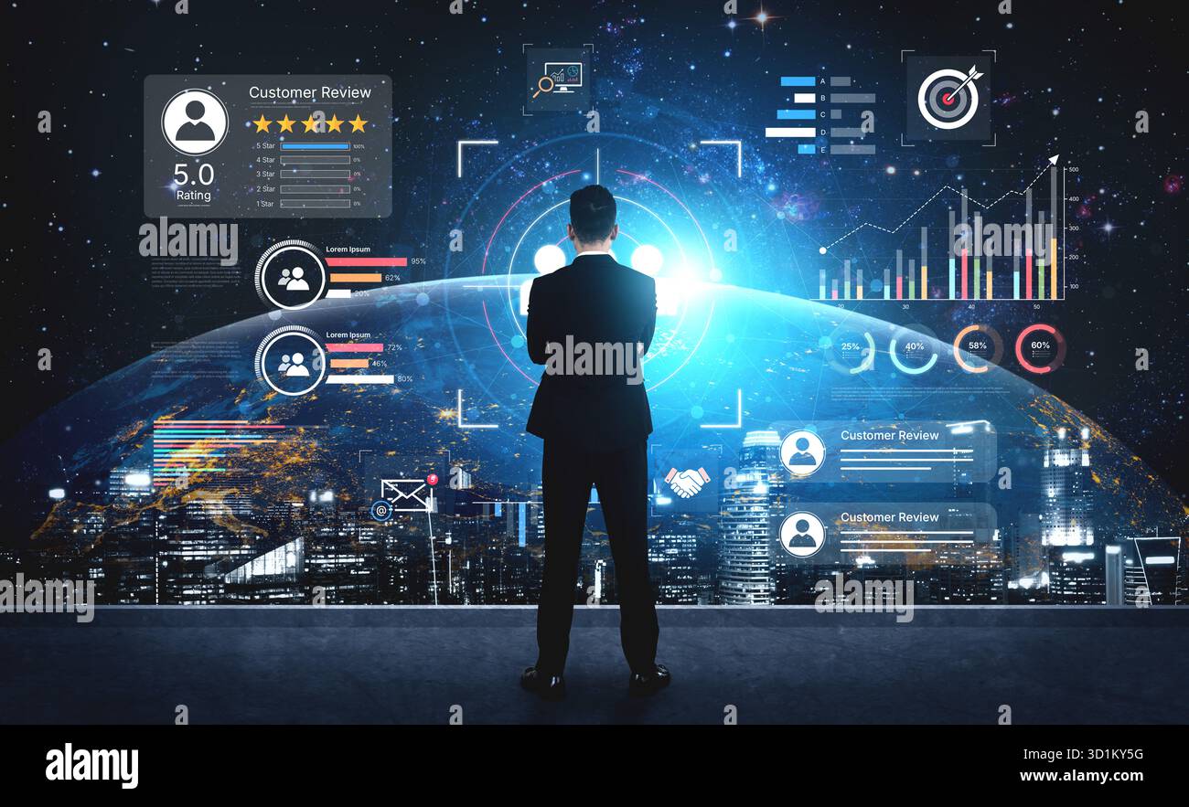 A dashboard for customer relationship management (CRM). The data ...