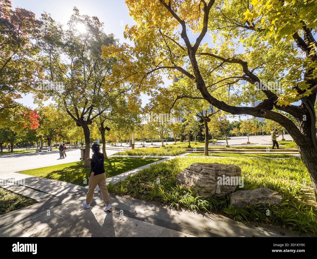 Autumn scenery at the Canal Culture Square in Beijing, China, 26 ...