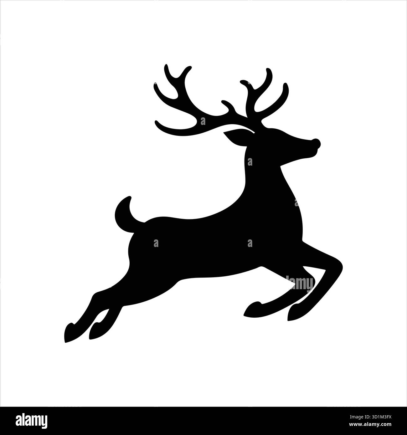 Christmas card design deer vector Black and White Stock Photos & Images ...