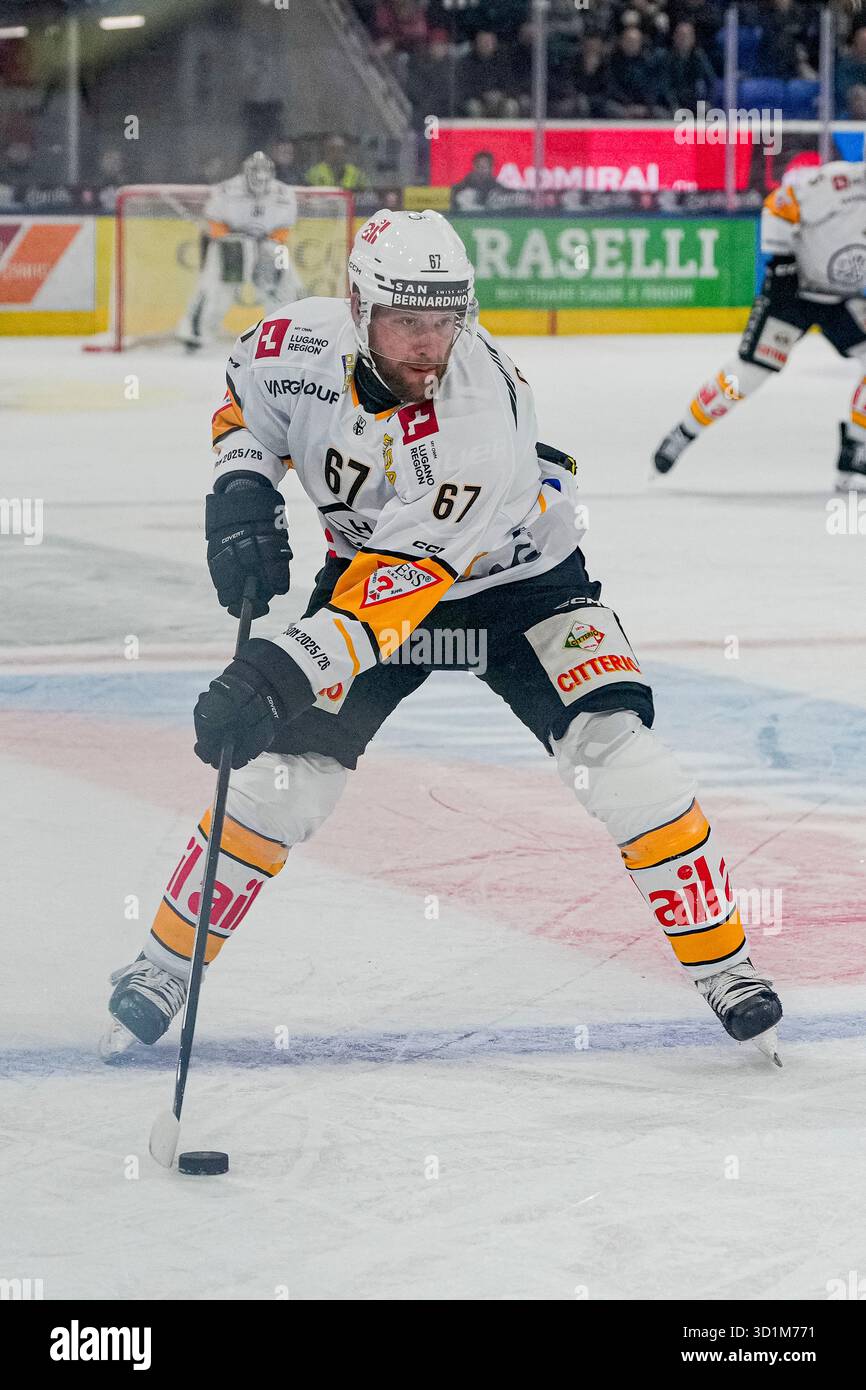 28/10/2025, Ambri, Gottardo Arena, NL: HC Ambri-Piotta - HC Lugano, #67 ...