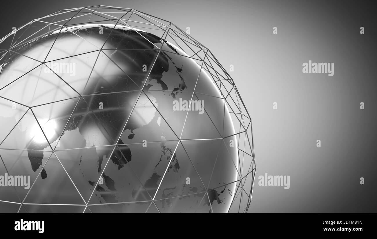 Geometrical world map wireframe hi-res stock photography and images - Alamy