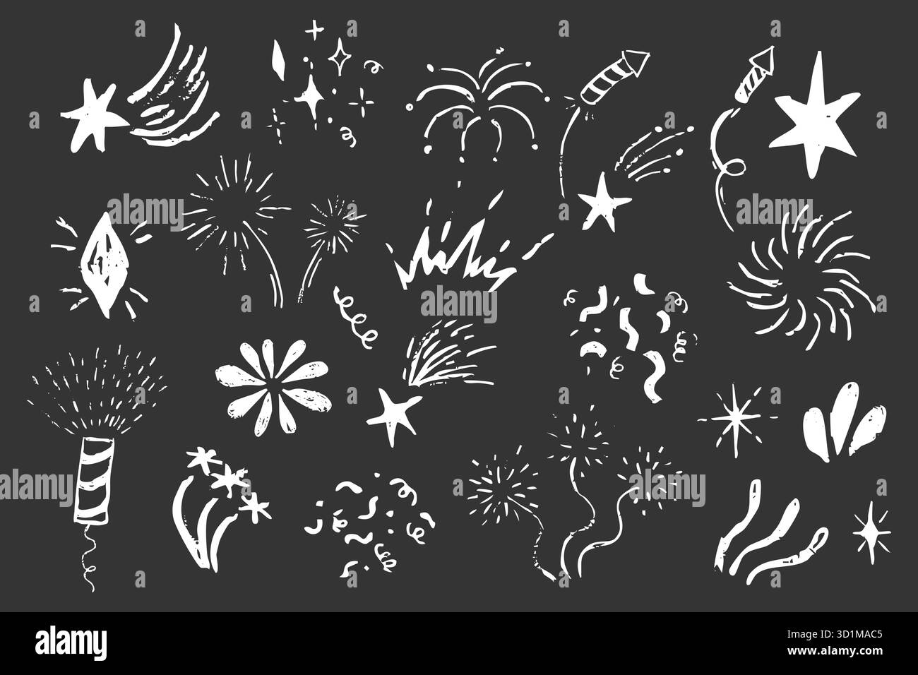 Firework white Chalk hand drawn star blink, firework, glitter ...