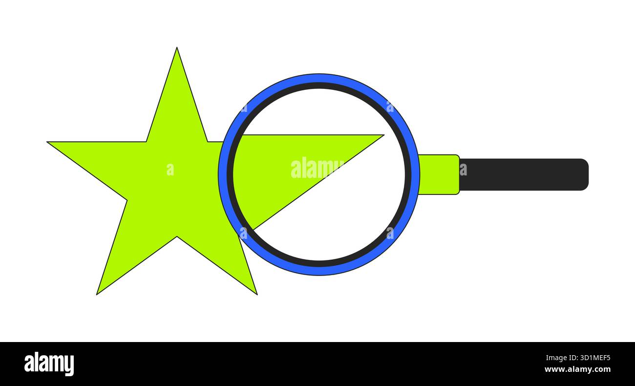 Star with magnifying glass 2D cartoon object Stock Vector Image & Art ...