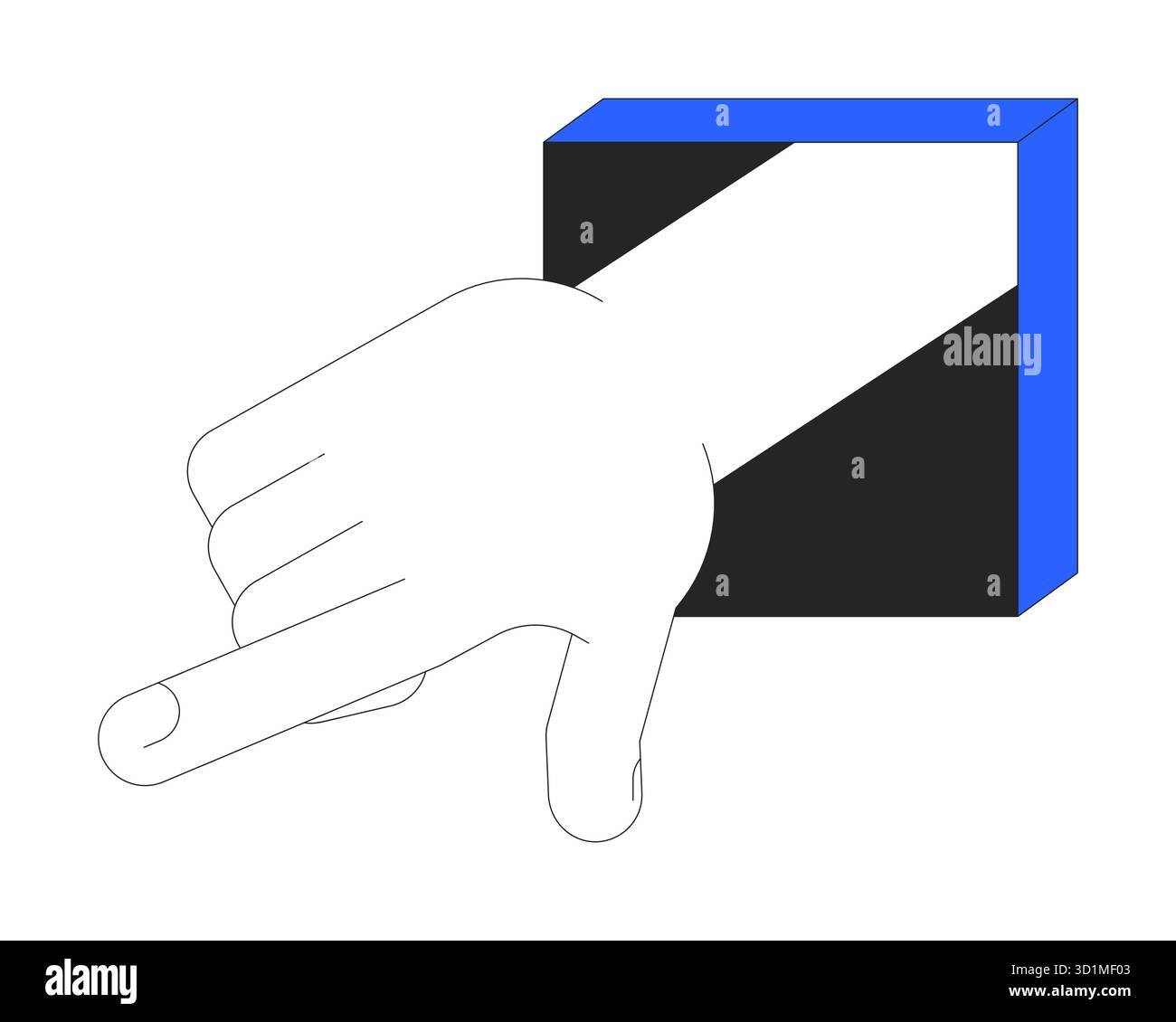 Hand pointing out of square frame vector illustration Stock Vector ...