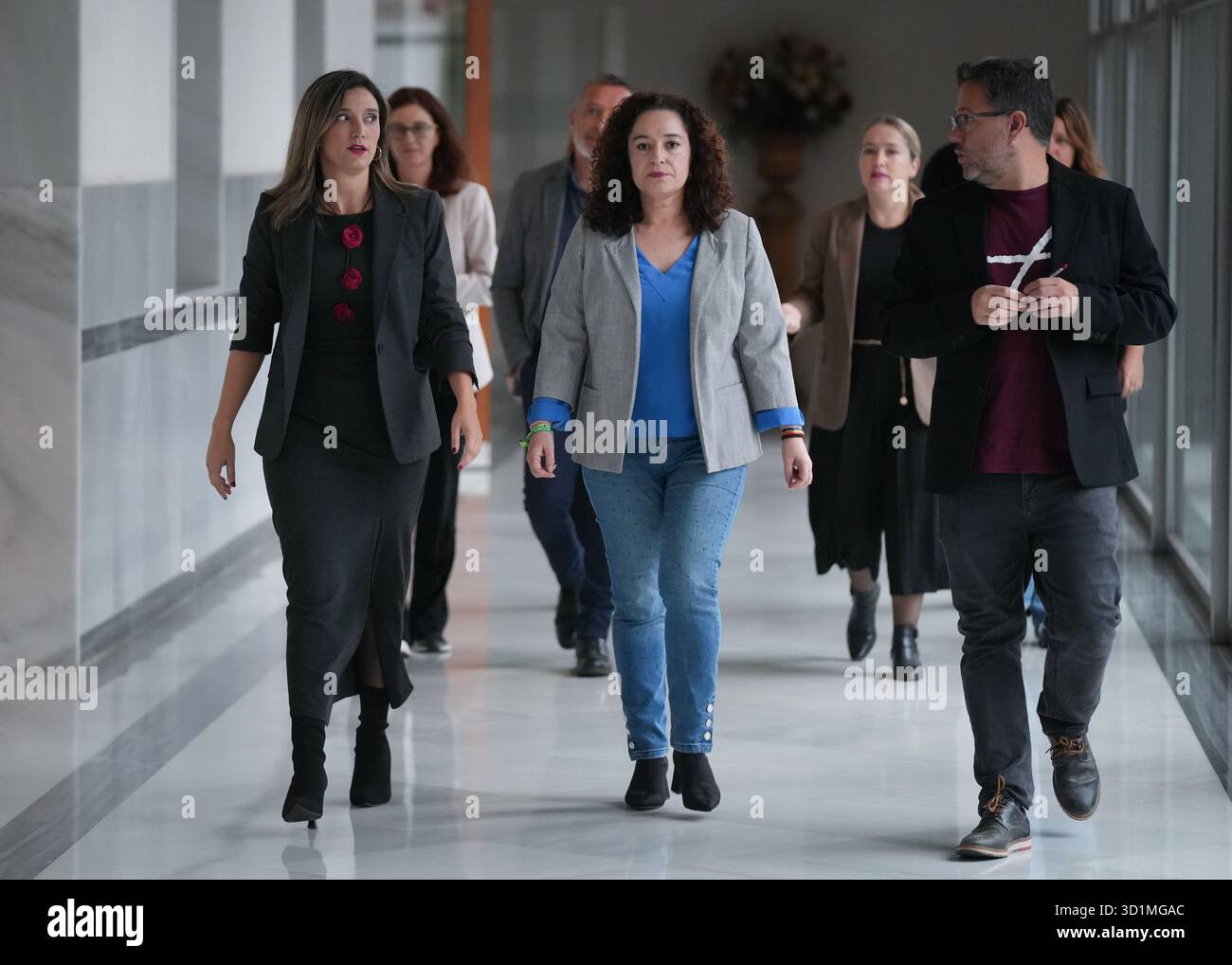 (L-R) The parliamentary spokespersons of the PSOE-A, María Márquez ...