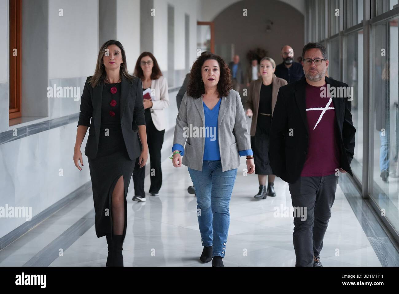 (L-R) The parliamentary spokespersons of the PSOE-A, María Márquez ...