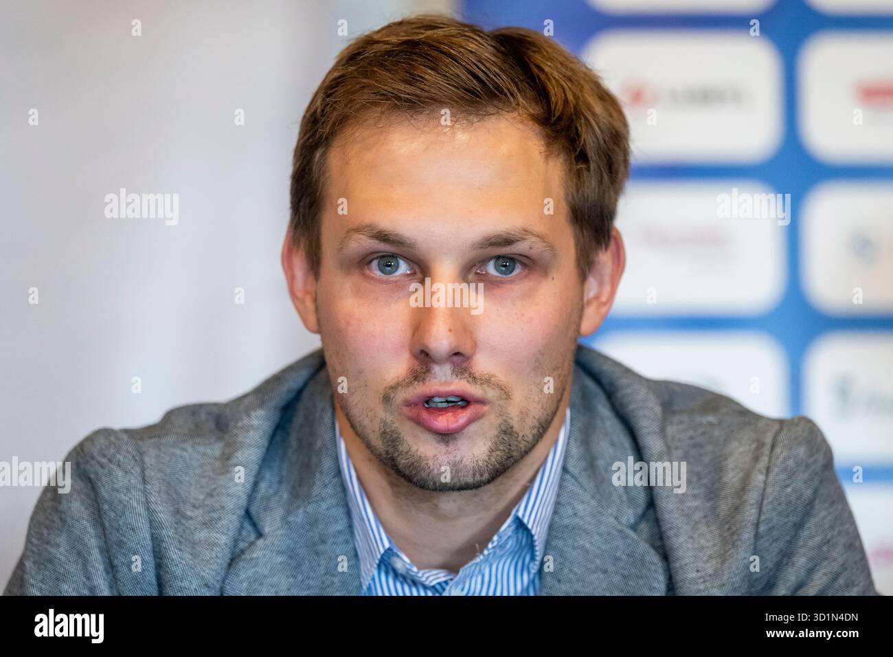 Sports Director Daniel Honzig speaks at the press conference of the Czech Ski Association for ...
