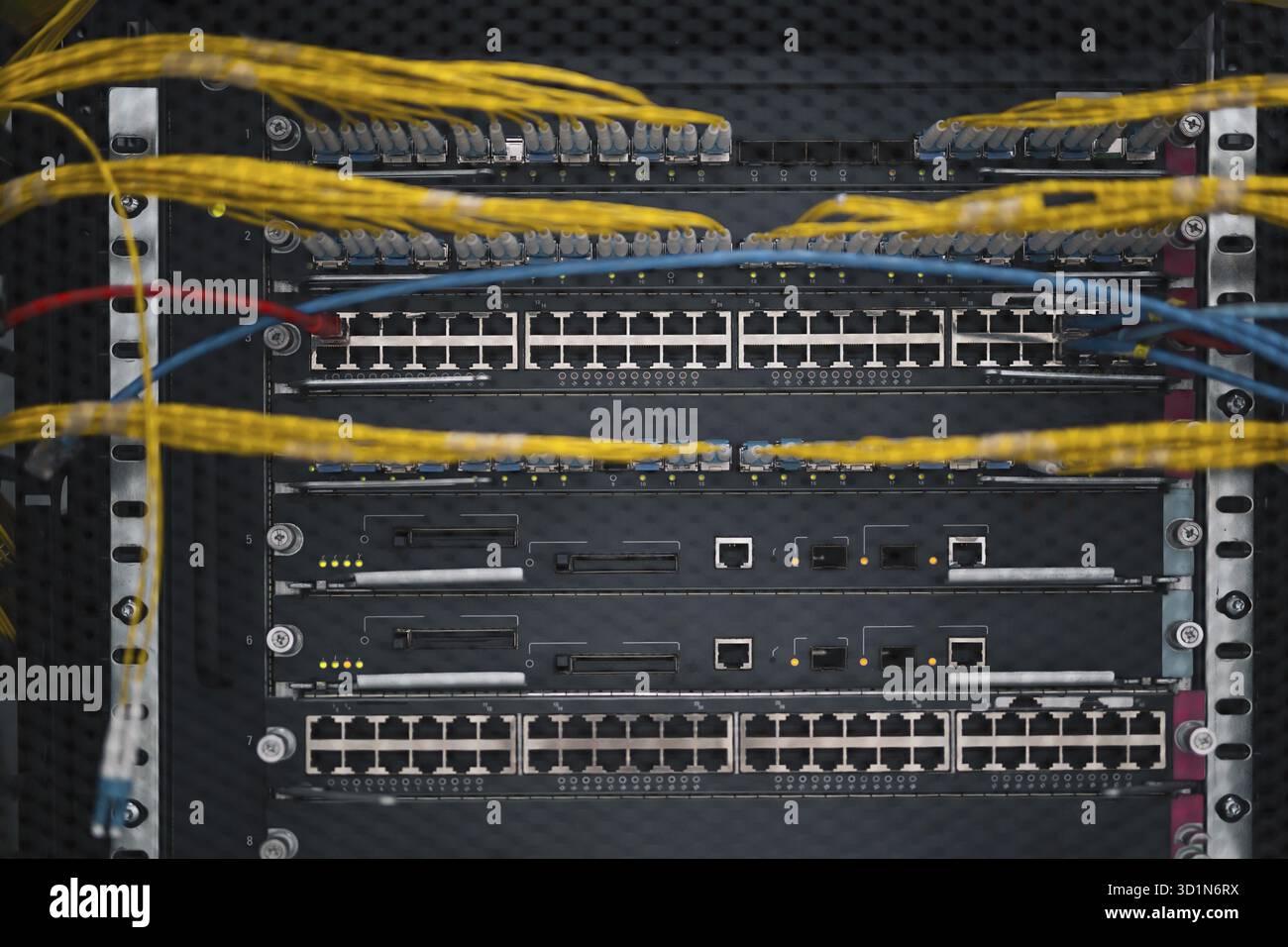Network switch and ethernet cables, Data Center Concept Stock Photo - Alamy