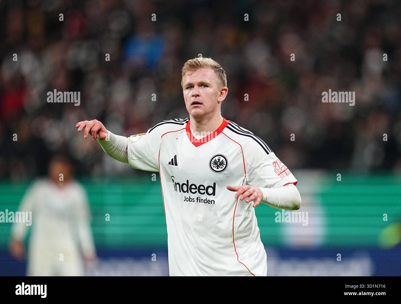 October 28 2025: Jonathan Burkardt of Eintracht Frankfurt looks on ...