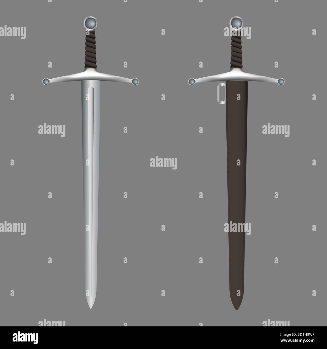 Realistic sword Stock Vector Images - Alamy