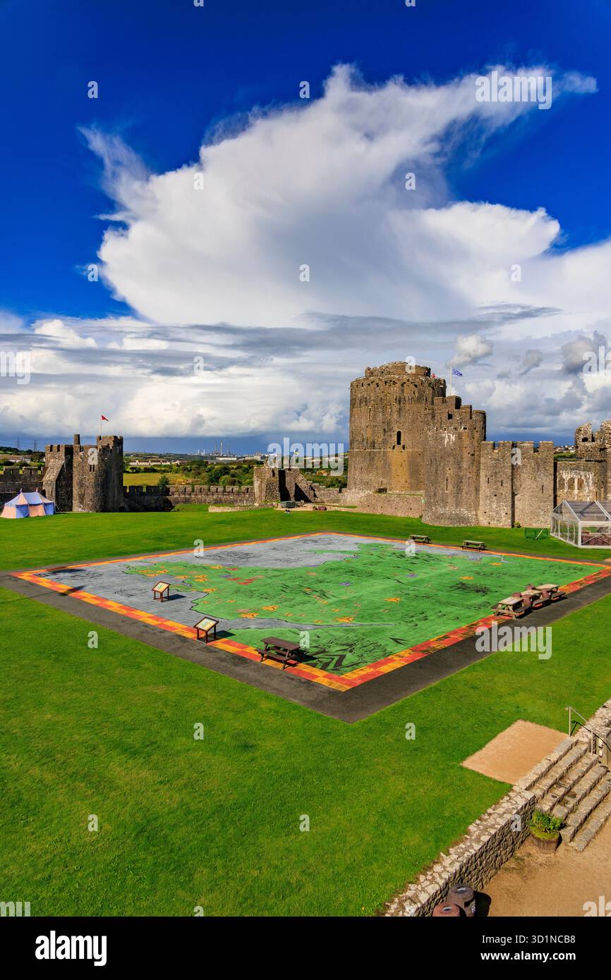 A large open-air map of Welsh castle locations in the Outer Ward of ...