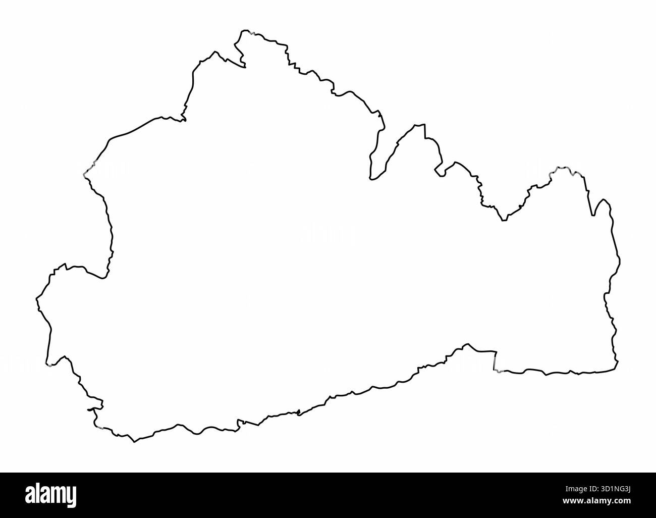 Surrey county outline map isolated on white background, England Stock ...