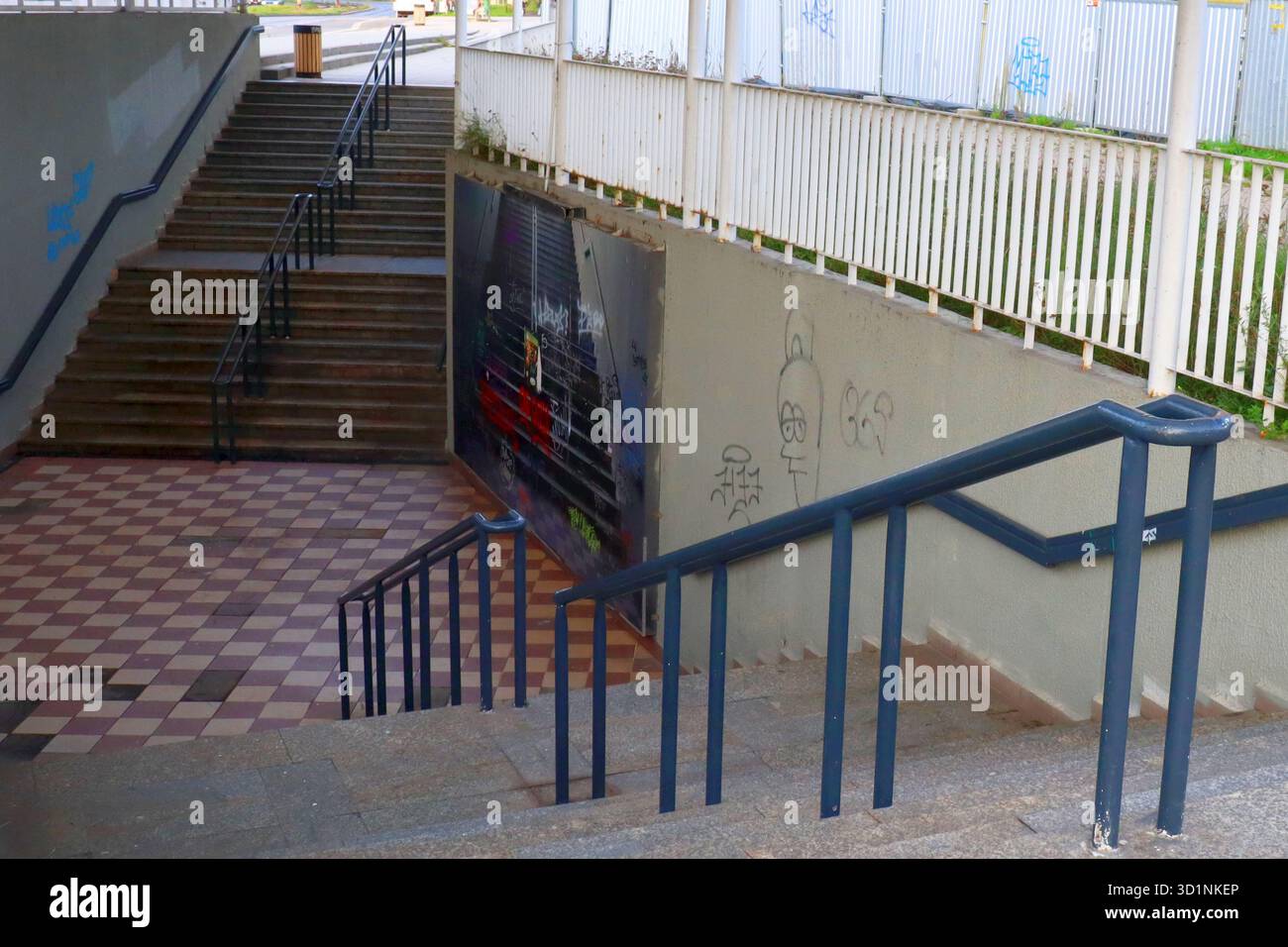 Urban Pedestrian Underpass Stairs Stock Photo - Alamy