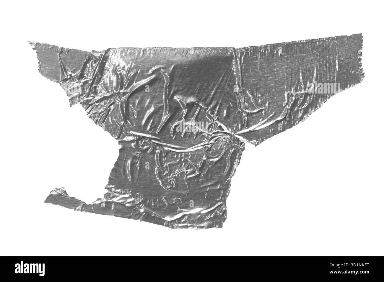 Ripped torn sticky aluminum foil tape isolated Stock Photo - Alamy