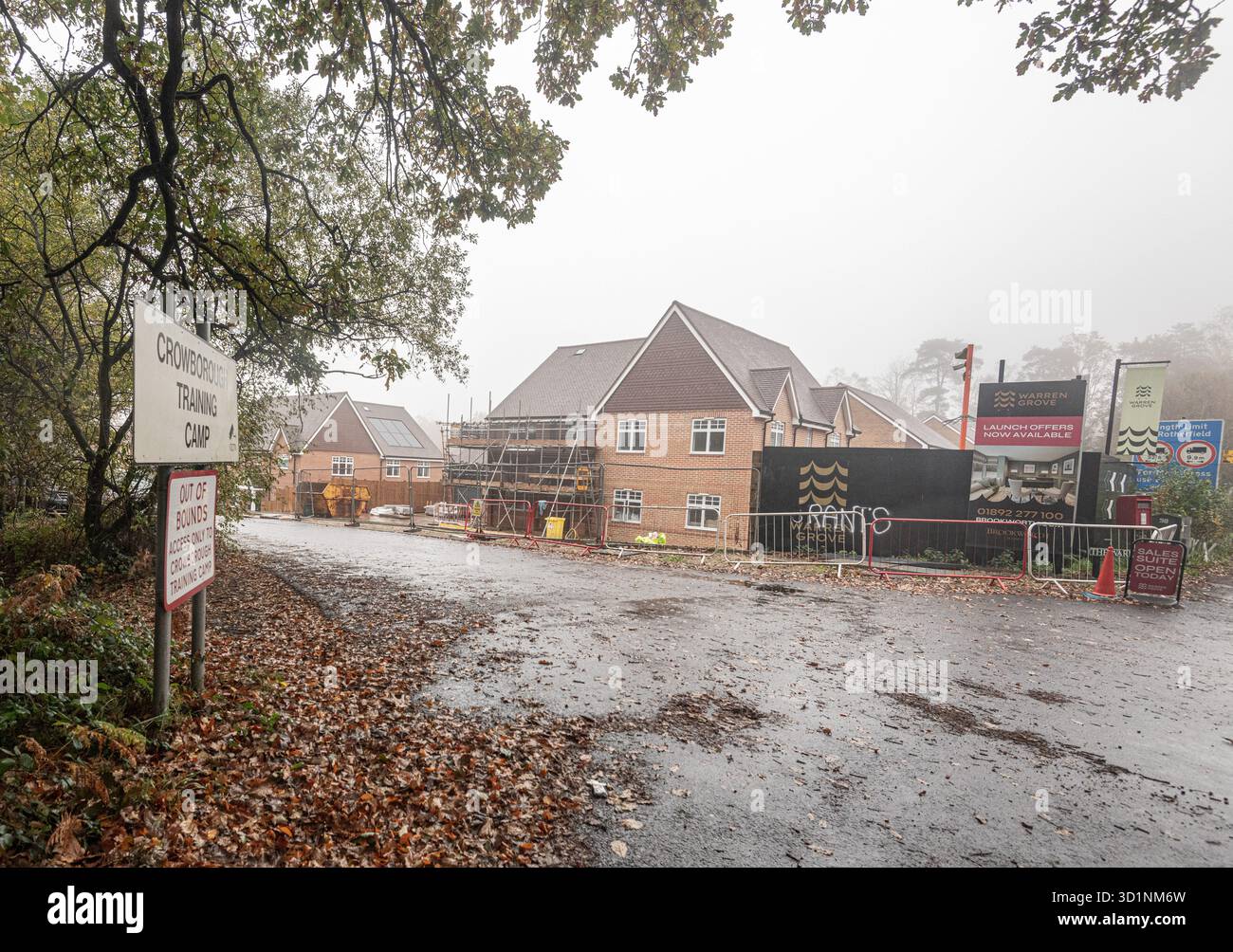 A new housing estate being built next to Crowborough Army Camp where ...