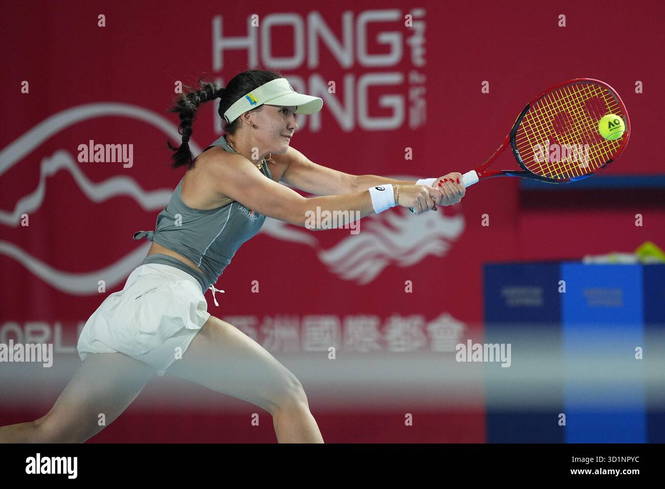 German tennis player Eva Lys during a match at the Hong Kong Tennis ...