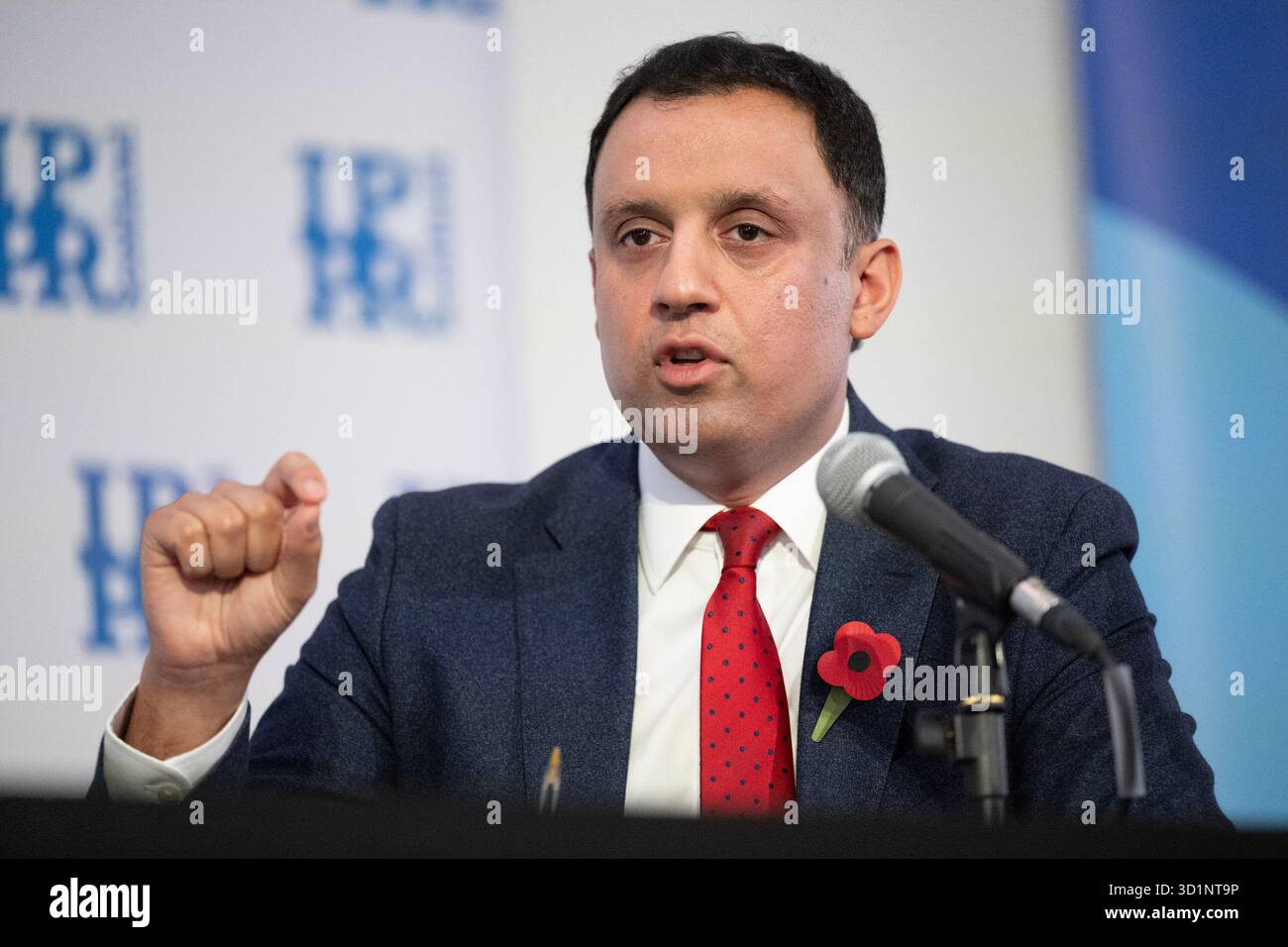 Scottish Labour leader Anas Sarwar speaking at the IPPR Scotland ...