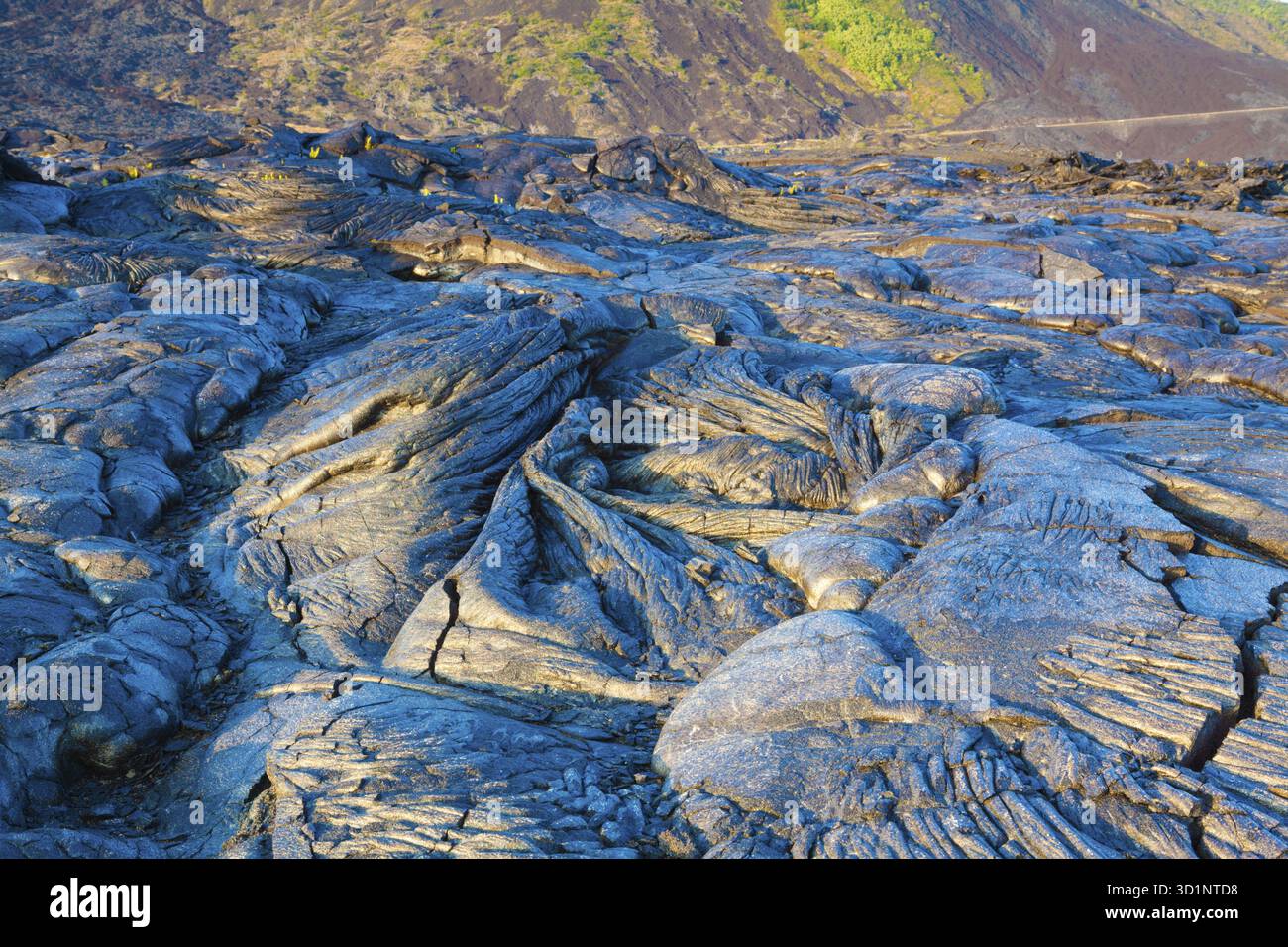 Molten cooled lava landscape in Hawaii Volcanoes National Park, Big ...