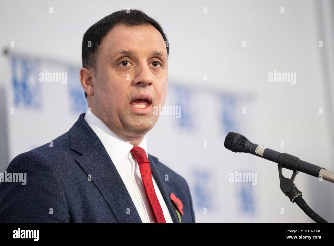 Scottish Labour leader Anas Sarwar speaking at the IPPR Scotland ...