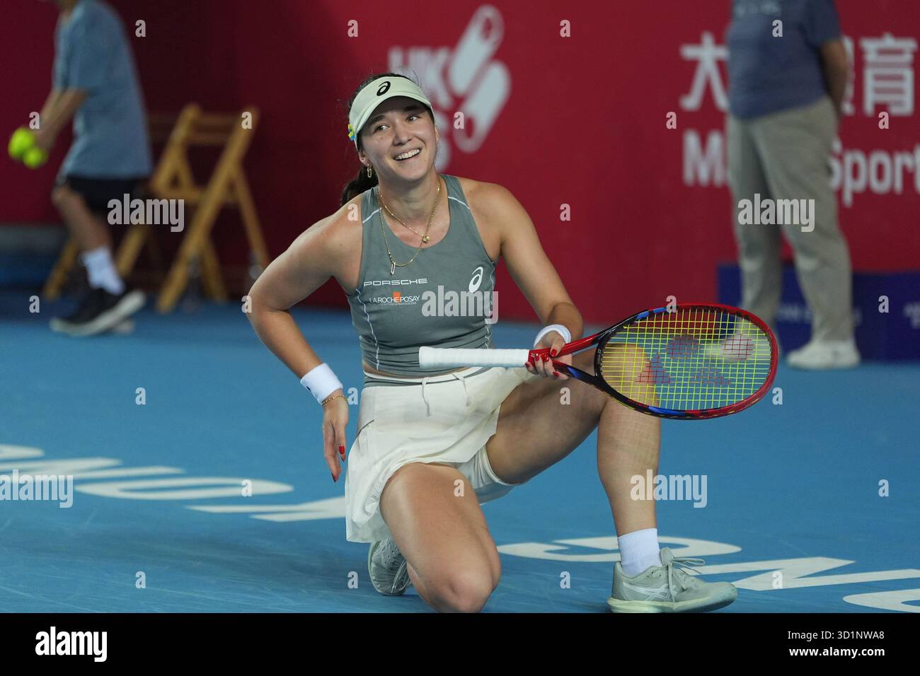 German tennis player Eva Lys during a match at the Hong Kong Tennis ...