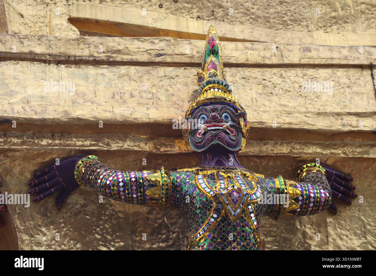 Ancient Thai Temple Guardian Statues and Mythical Figures Stock Photo ...