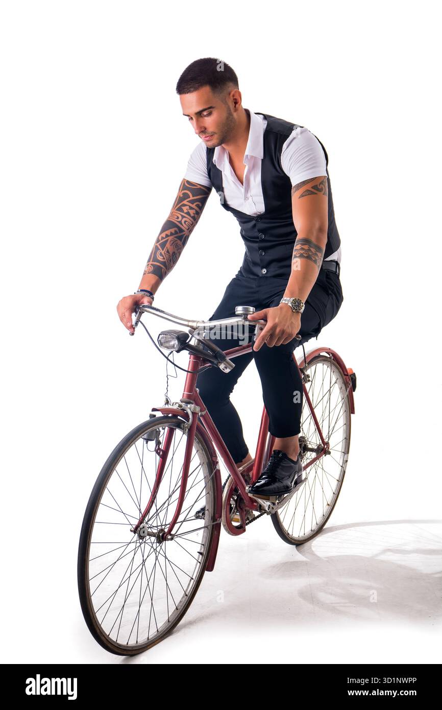 Man on bicycle vintage Cut Out Stock Images & Pictures - Alamy