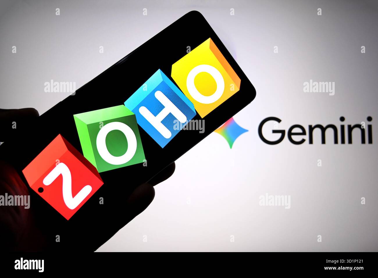 In this photo illustration, a ZOHO logo is seen displayed on a ...