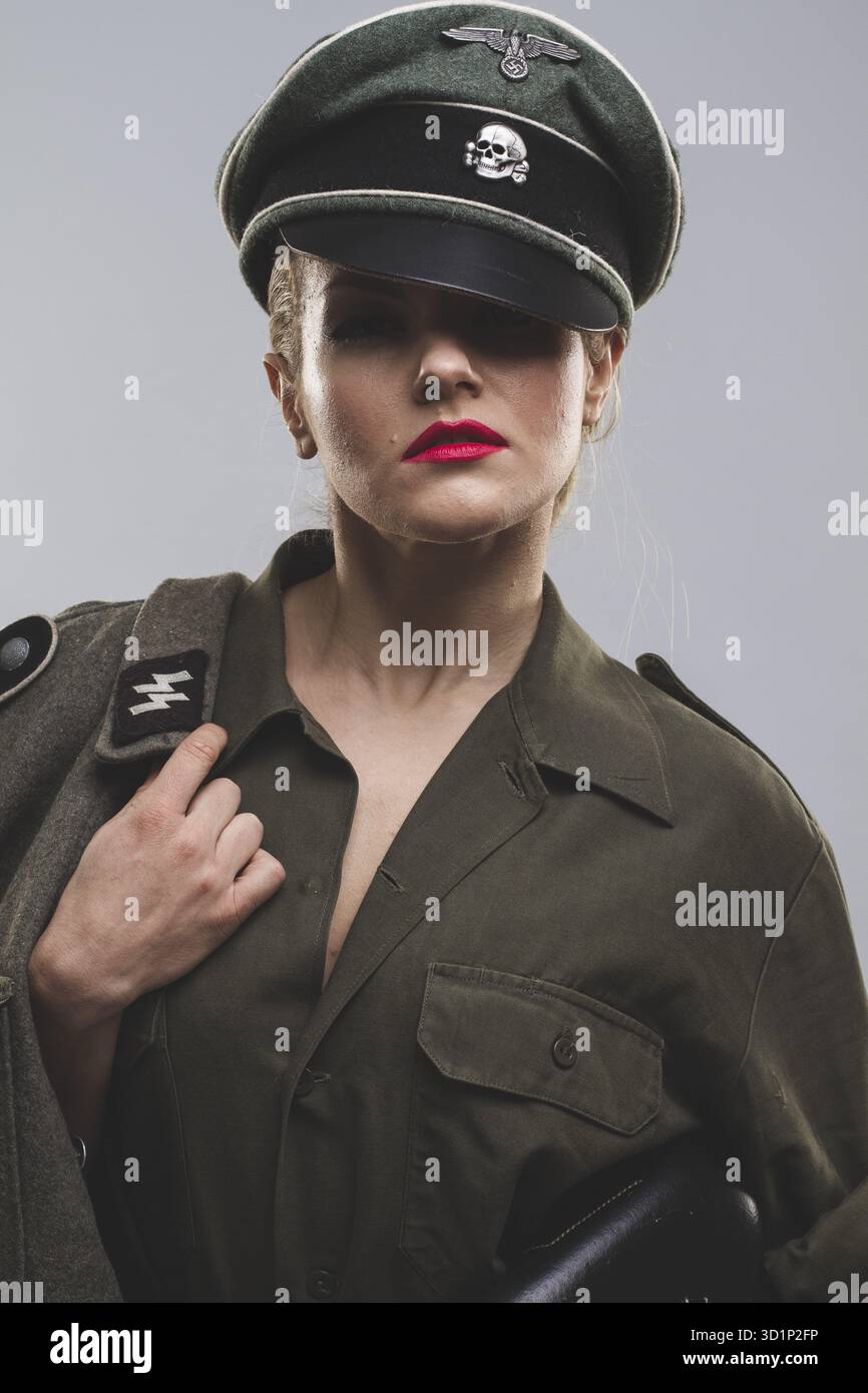 Reenactment, Official German woman, representation of tyranny and ...