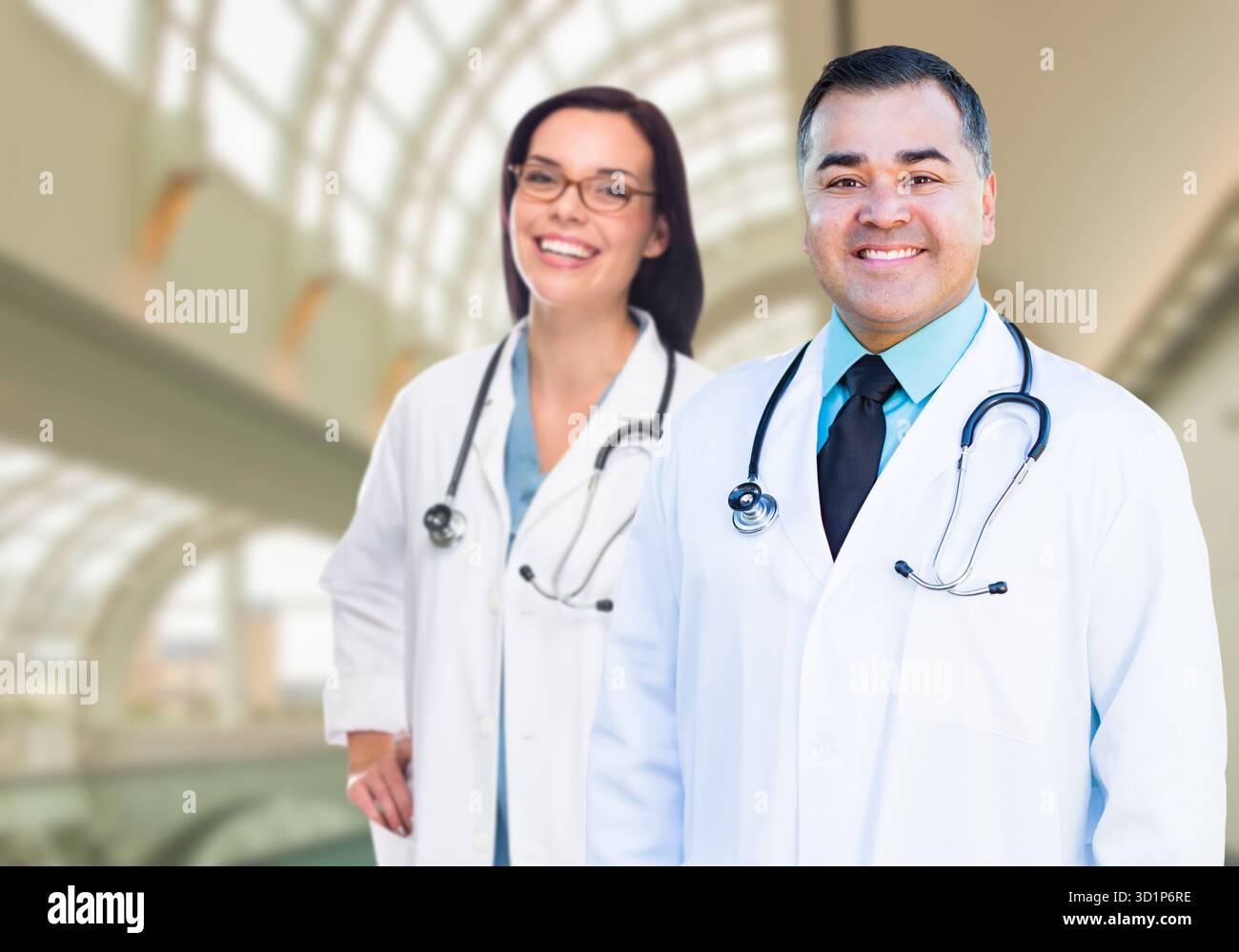 Two Doctors or Nurses Inside Hospital Building Stock Photo - Alamy