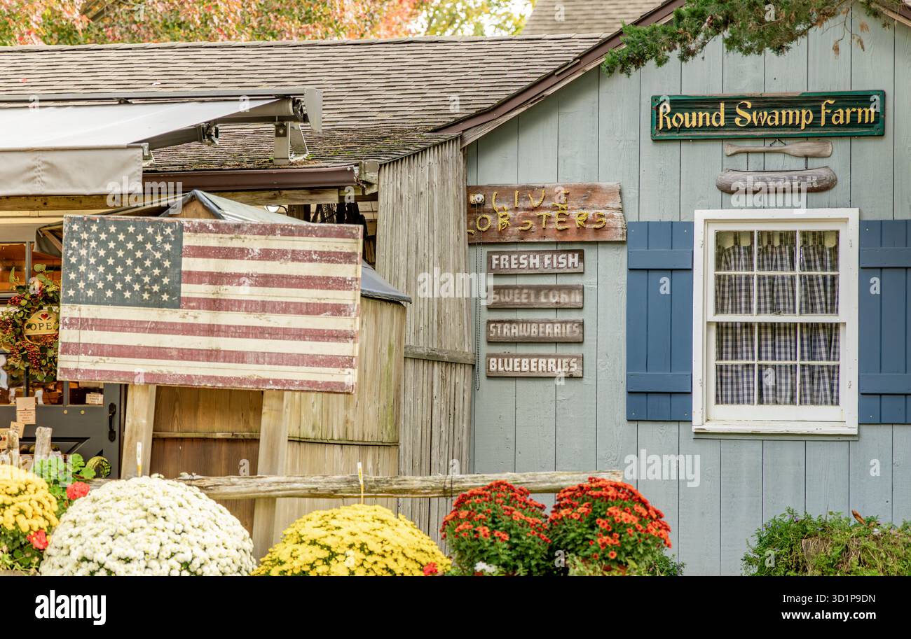 front exterior section of round swamp farm in east hampton, ny Stock ...
