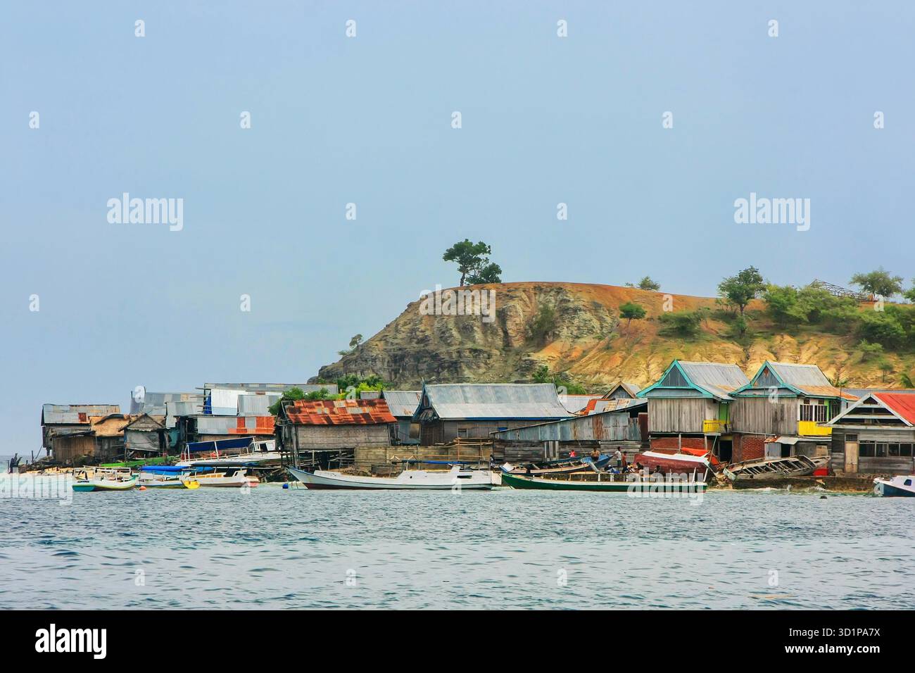 Typical village on small island in Komodo National Park, Nusa Tenggara ...