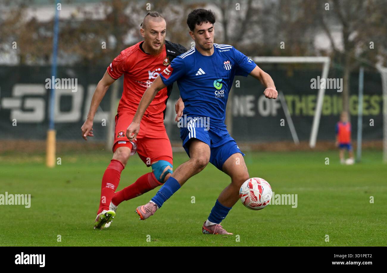 Jakov Filipovic of HNK Gorica and Vito Oreskovic of NK Rudes during the ...