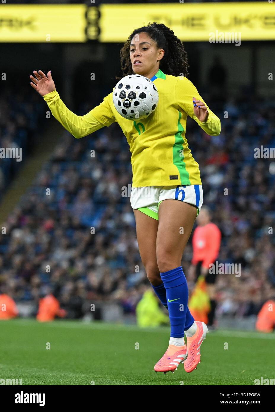 Brazil's Yasmim controls the ball during the international friendly ...