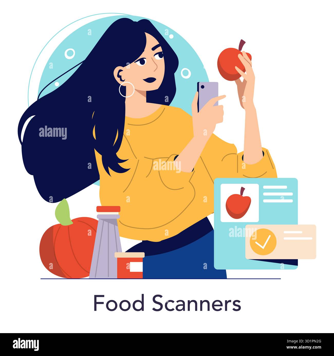 Scanning food app Stock Vector Images - Alamy