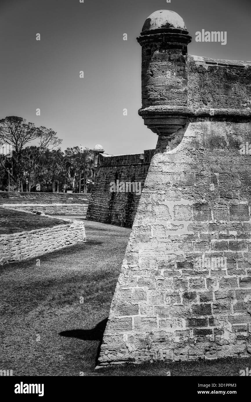 A corner guard tower at the Castillo de San Marcos National Monument in ...