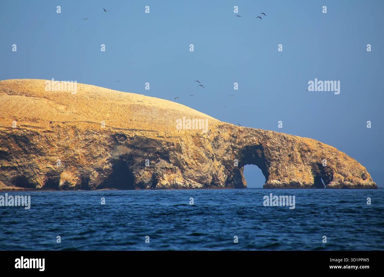Rock formations in Ballestas Islands Reserve in Peru. Ballestas islands ...