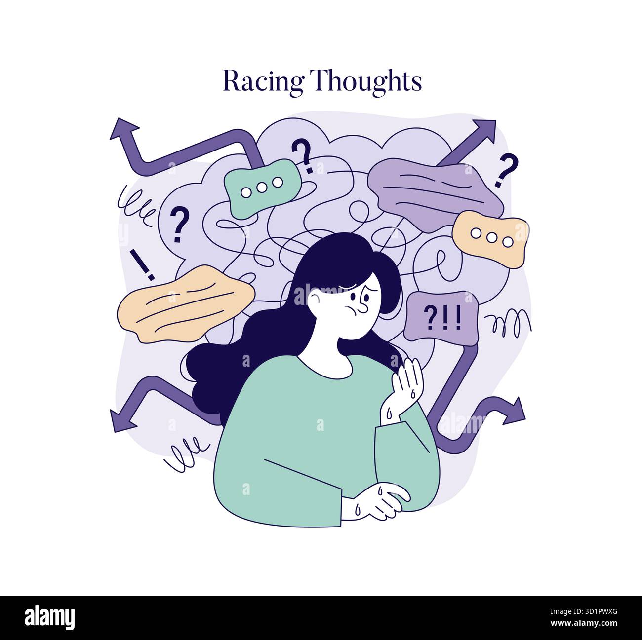 Racing thoughts Stock Vector Images - Alamy