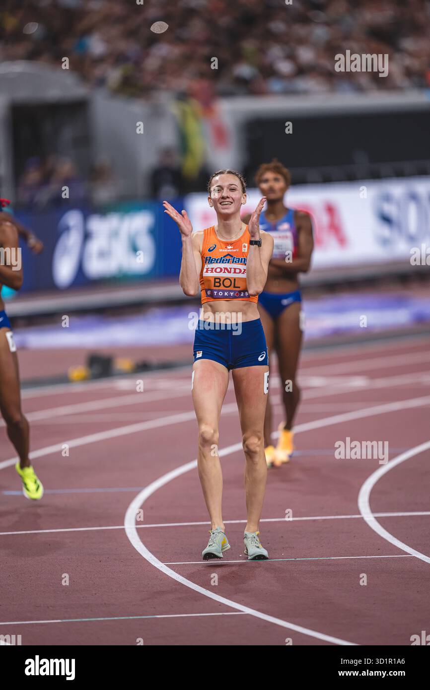 Femke Bol winning in the World Athletics Championships in Tokyo 2025 ...