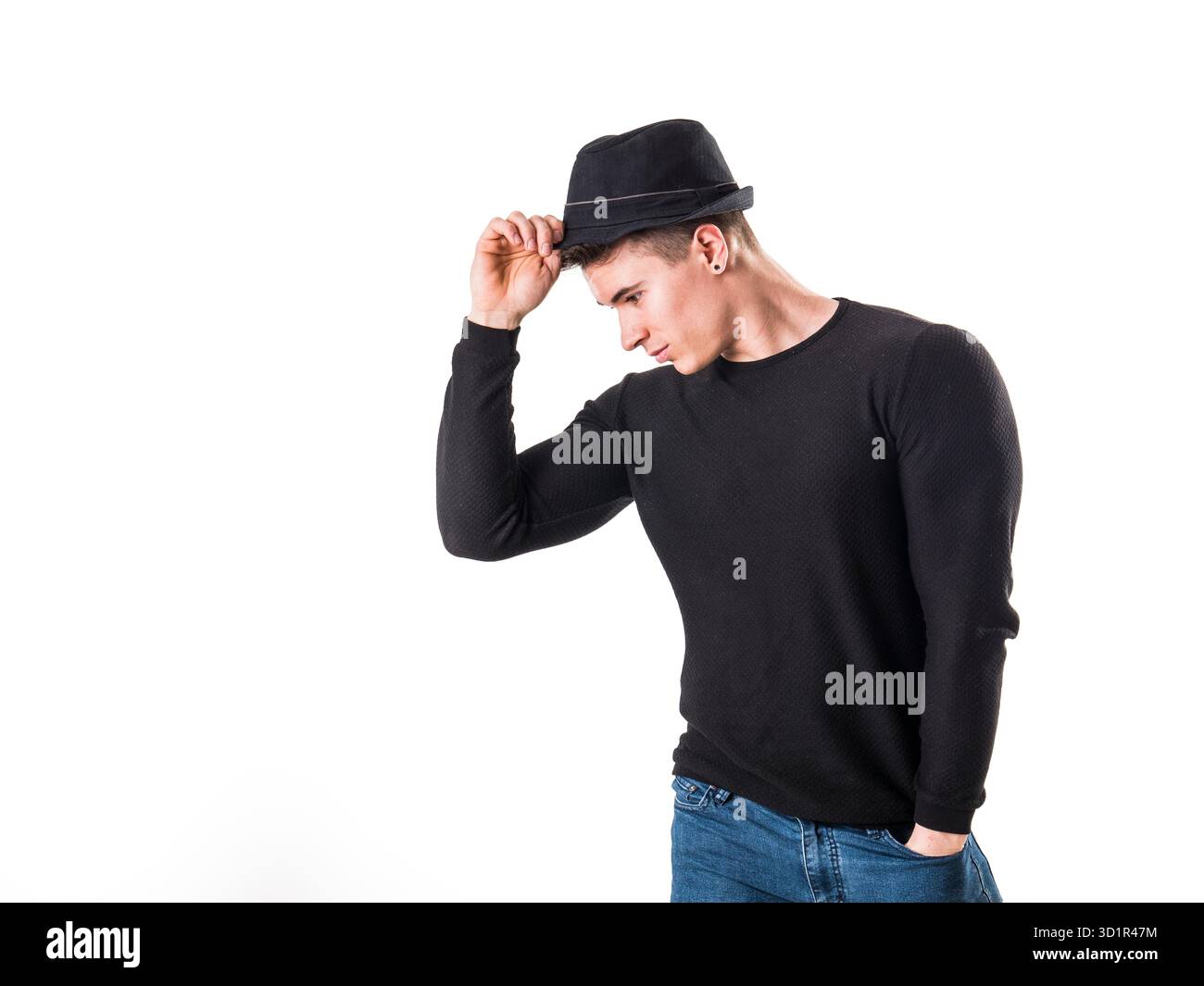 Muscular man white shirt Cut Out Stock Images & Pictures - Alamy