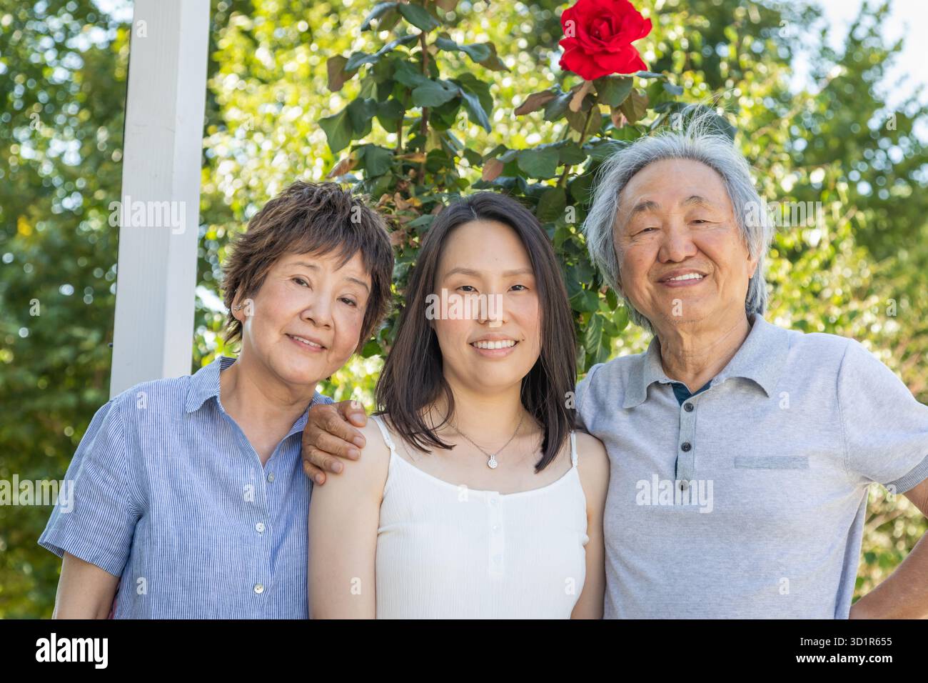 Chinese parents and Young Adult Daughter Outdoors Stock Photo - Alamy