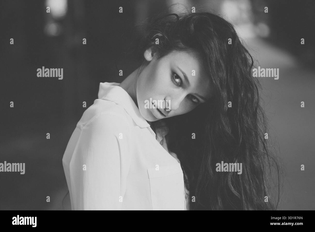 Sepia toned image of long haired women Stock Photo - Alamy