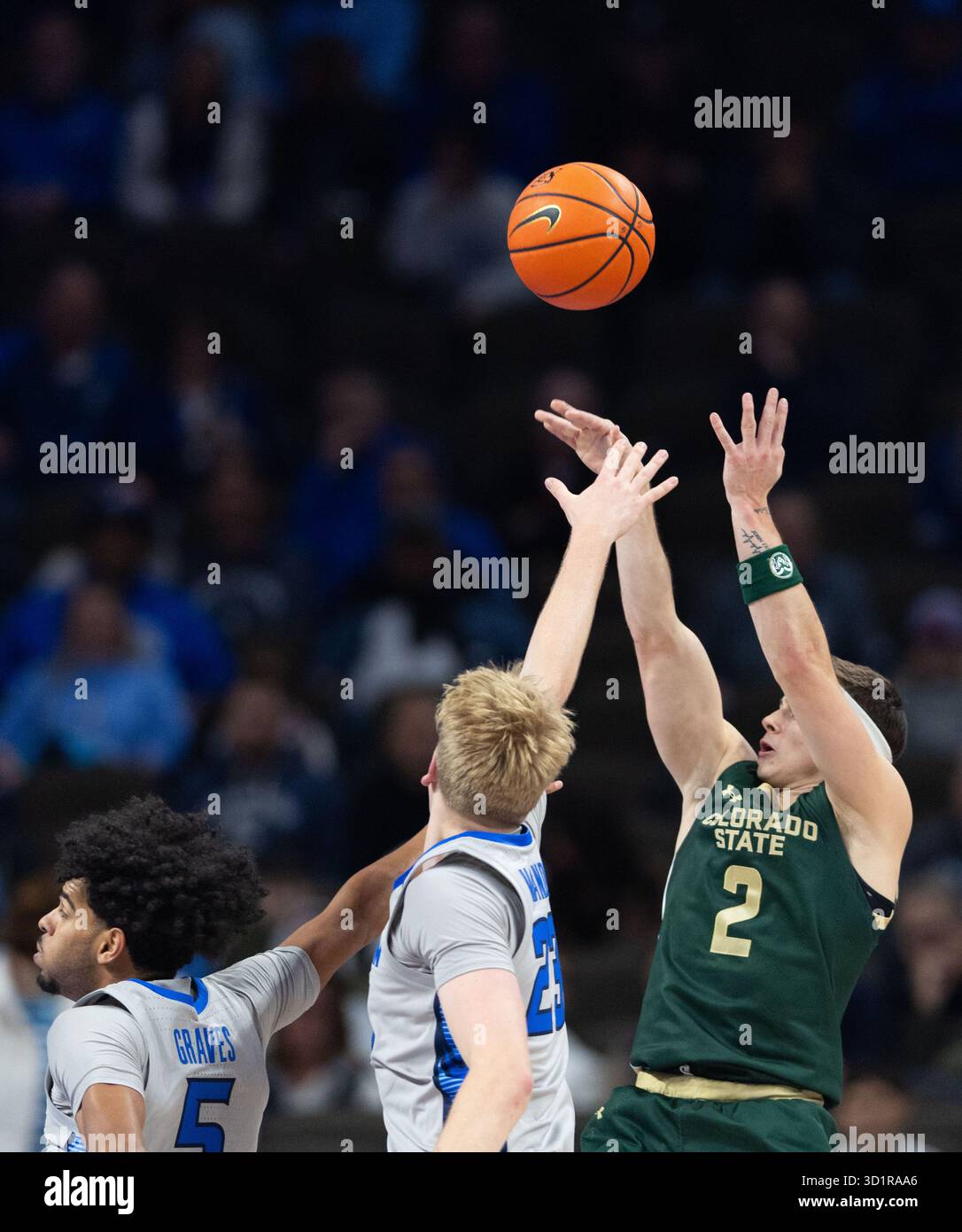 Colorado State's Brandon Rechsteiner (2) shoots against Creighton's ...