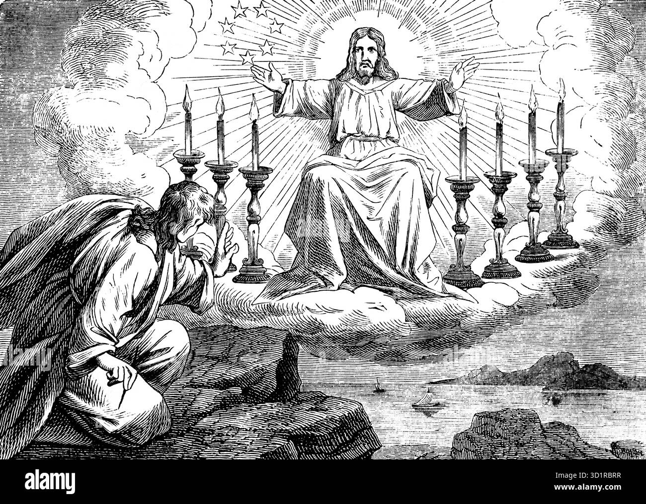 Symbolic picture for the introduction, John looking at the Son of Man ...