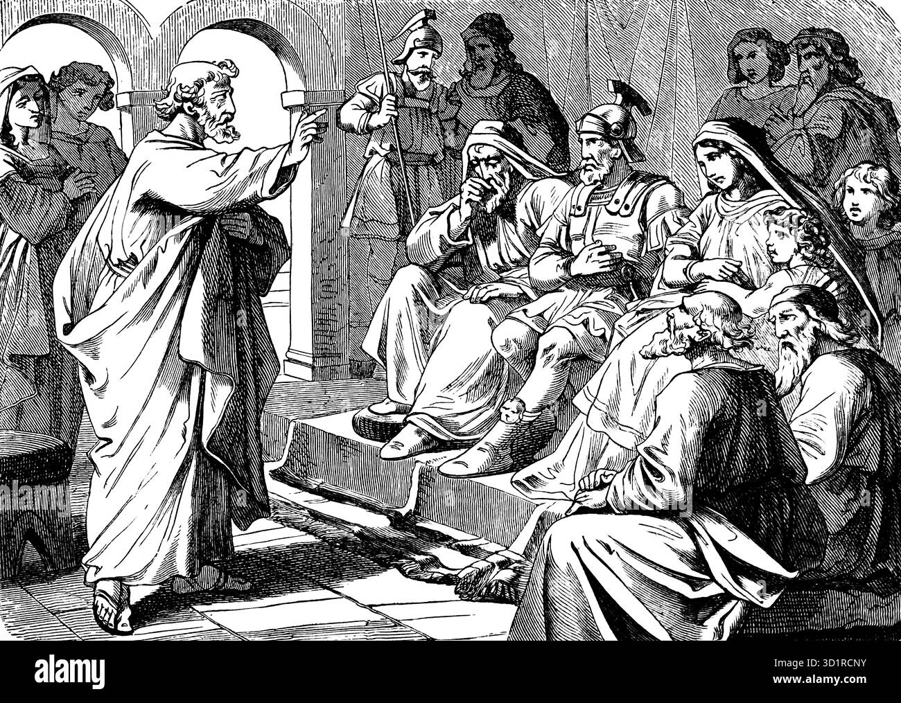 Peter preaches to gentiles in the house of Cornelius, a Roman captain ...