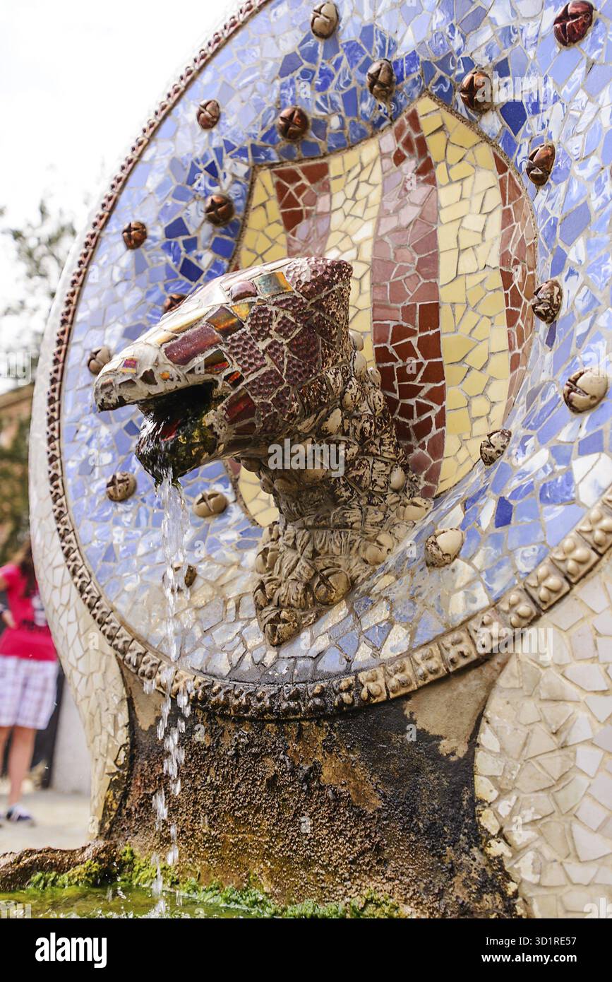 BARCELONA, SPAIN - JULY 13: The famous Park Guell on July 13, 2012 in ...