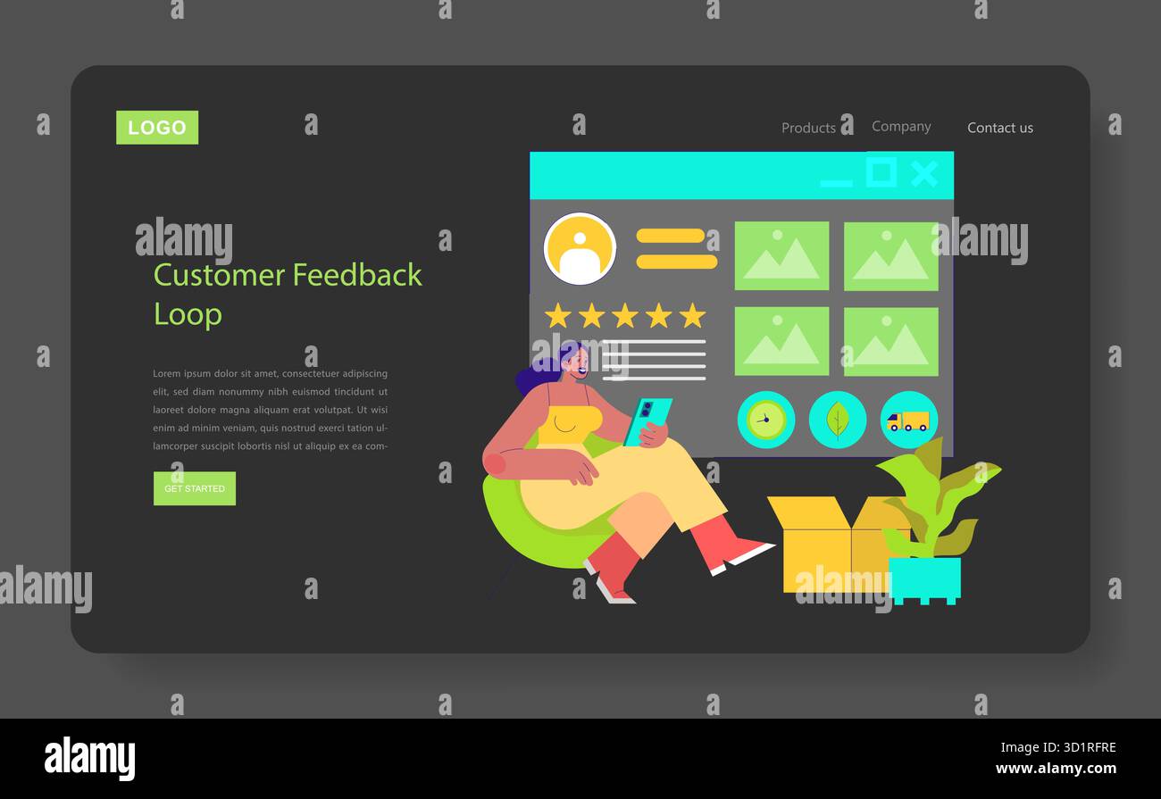 Vector illustration of a user providing feedback on a digital platform ...