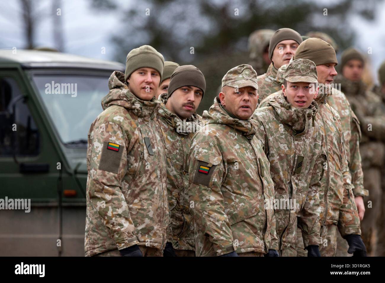 Lithuanian soldiers observe a arms live fire military exercise 'Strong ...